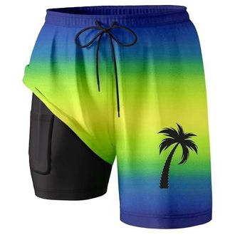 Generic Maillot de bain d&eacute;t&eacute; &agrave; manches courtes pour homme avec imprim&eacute; animal Capybara Mental State, jaune, 5XL