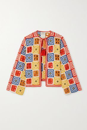 Escvdo Cardigan Patchwork En Coton Crochet&eacute; Santeria - Net Sustain - Multicolore