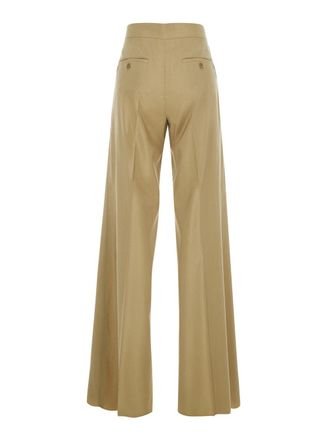 Max Mara Womens Trousers Bronte Beige Wool-Silk Virgin Wool