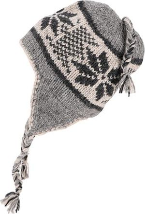 Guru Shop Bonnet en laine avec cache-oreilles - Bonnet norvégien - Bonnet dhiver - Pour homme et femme - Rouge - Taille unique, gris, taille unique