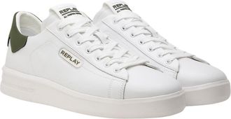 Replay Herren Sneaker aus Leder, Weiß (White Black 062), 40