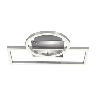 Briloner Leuchten - Plafonnier LED, plafonnier à gradation, avec fonction mémoire, 1 module LED rotatif, 19,6 Watt, 1.500 lumens, 3.000 Kelvin, chrome-aluminiu