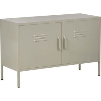 Beliani B&uuml;roschrank URIA Metall Hellbeige