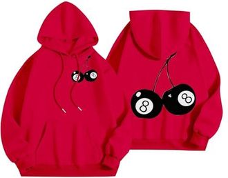 Generic Sweat &agrave; capuche pour femme avec poche - Surdimensionn&eacute; - Confortable - Manches longues - D&eacute;contract&eacute; - Tendance - Graphique - Pull de sport dext&eacute;rieur