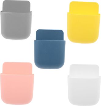 Aboofan 5 Stück Teiliges Wand aufbewahrungsbox Selbstklebend ohne Bohren Bunte Organizer für Fernbedienungen Schlüssel Kosmetik für Wohnzimmer Schlafzimmer Kü