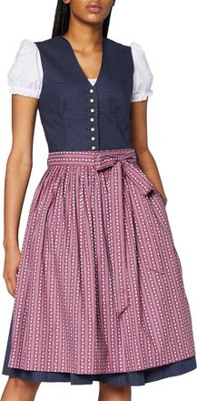 Berwin & Wolff TRACHT FOLKLORE LANDHAUS Damen dirndl Kleid, Blue With Red, 32 EU