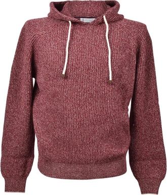 Brunello Cucinelli Homme, Sweatshirts et sweats &agrave; capuche, Rouge, Taille: XL Wool SweaT-shirt