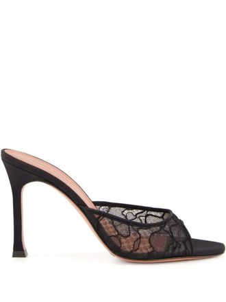 Amina Muaddi mules Alexa 95 mm &agrave; lacets - Noir