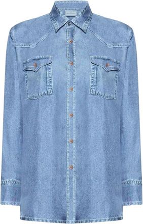 Pierre-Louis Mascia Femme, Blouses et Chemises, Bleu, Taille: 40 FR Camicia