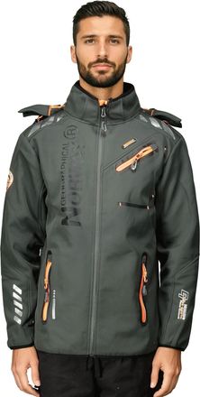 Geographical Norway Royaudb Men Softshelljacke Distribrands Production mit Kapuze Wasserdicht Outdoor Taktische Atmungsaktive Jacke f&uuml;r Wandern Skifahren Herbst Winter Fr