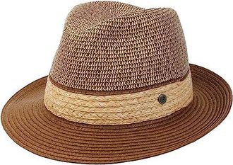 Bugatti Chapeau Bogart Straw-Mix Chapeau DEte Chapeau pour Homme (M (56-57 cm) - Marron)
