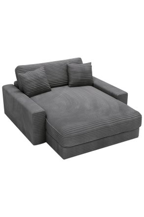 CARRYHOME Xxl-Sessel, Dunkelgrau, Textil, F&uuml;llung: Schaumstoff, Silikon,Schaumstoff, Silikon, 160x87x190 cm, Wohnzimmer, Sessel, Polstersessel