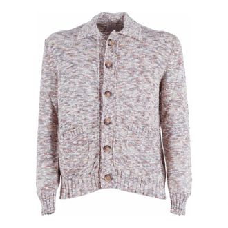 Settefili Cashmere Giubbotto Bottoni Rasato Collo Polo Tweed - - Knitwear - Herren - Mehrfarbig - M