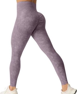 Generic Legging anti-cellulite pour femme - Lifting des fesses - Taille haute - Pantalon de sport moulant et l&eacute;ger - Legging de yoga pour femme, Violet clair,