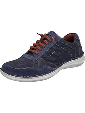 Josef Seibel Homme Baskets Basses Anvers 97, Monsieur Baskets,Largeur K (Extra-Large),Semelle intérieure Amovible,Bleu (Ocean),44 EU / 9.5 UK