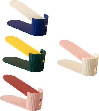 Valiclud 4 St&uuml;ck Einstellbarer Schuhhalter aus Langlebigem Kunststoff Schuhregal f&uuml;r Platzsparende Schuhaufbewahrung im Schuhschrank Geeignet f&uuml;r Verschiedene 