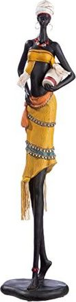Gilde große Moderne Dekofigur Skulptur Afrikanerin XXL - afrikanische Deko aus Kunstharz - Afrika Style - Höhe 61 cm
