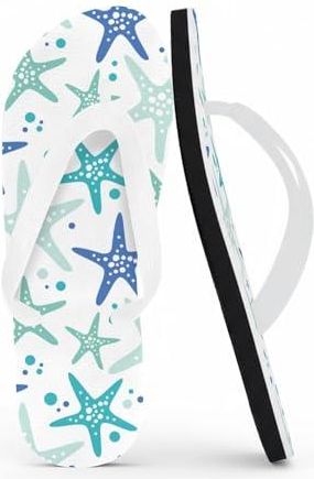 Generic Pantoufles de piscine &agrave; semelle souple pour homme et femme Motif &eacute;toile de mer, &Eacute;toiles de mer bleu sarcelle, XX-Large