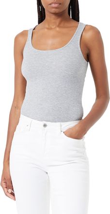 Noisy May Damen NMLISE S/L TOP S T-Shirt, Light Grey Melange, L