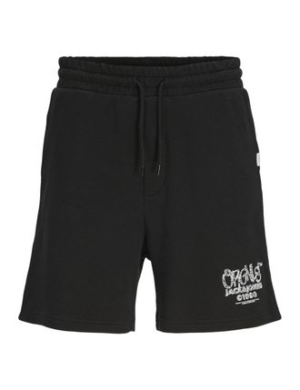 Jack & Jones JACK&JONES Herren Jpstkane Jjbushwick Sweat Shorts Imp Sweatshorts, Black, S