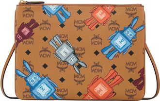 MCM Pochettes - Aren Visetos Flat Pouch Med Co - Gr. unisize - in Cognacbraun - f&uuml;r Damen