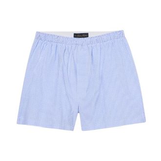 Brooks Brothers Micro Fantasy Cotton Boxer Shorts - - Underwear - Herren - Blau - S