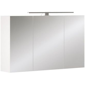 Vicco Armoire de toilette Lavio, Blanc, 100x60cm avec 3 portes et éclairage LED, Vicco