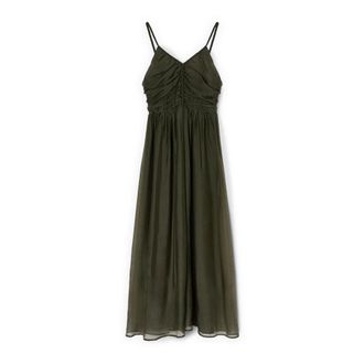 Motivi Langes Kleid aus Musselin mit Lyocell-Mischung - - Dresses - Damen - Gr&uuml;n - XL
