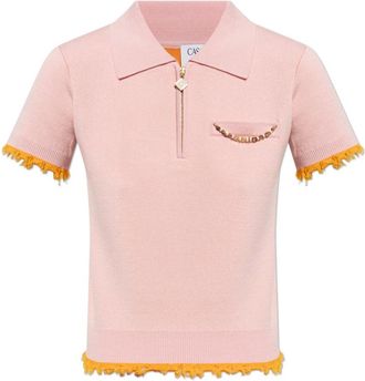 Casablanca Femme, Tops, Rose, Taille: 40 FR Double Face Polo