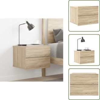 vidaXL Nachttisch Sonoma-Eiche 40x30x30 cm Holzwerkstoff - Nachtisch - Nachttisch - Holznachtisch - Behandeltes Holz - Schreibtischlampe