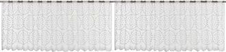 Elbersdrucke Bistrogardine Circolo 00 weiß transparent 45x160 cm Scheibengardine Kurzgardine für Küche Küchenfenster Sichtschutz Privatsphäre198411 (Packung mit 2)