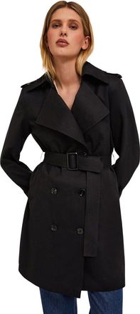 Motivi Zweireihiger Trenchcoat aus technischem Gewebe Schwarz 38 Spring Summer 25