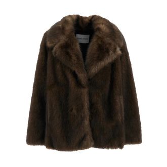 Stand Studio Faux Fur Jacke - - Jackets - Damen - Braun - 2XS