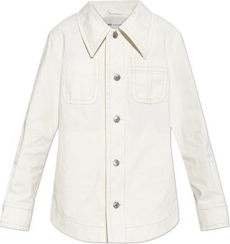 Ami Femme, Vestes, Blanc, Taille: 34 FR Veste boutonn&eacute;e de travail en coton