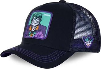 Capslab Casquette Homme & Femme Joker, Casquette Trucker, DC Comics, Ajustable et Originale, Noir, Taille TU