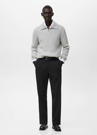 Mango Pantalon regular-fit pinces noir - Homme - 38 - MANGO MAN