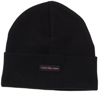 Calvin Klein Jeans Damen INST PATCH BEANIE K60K612322, Black (Black/Dusty Rose), OS