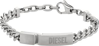 Diesel Armband F&uuml;r M&auml;nner, 18 Cm - 19,5 Cm Silbernes Edelstahlarmband, DX0966040