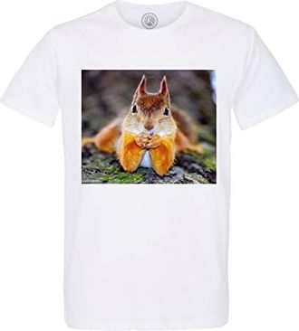 Fabulous T-Shirt Homme Col Rond Coton Bio Ecureuil Roux Chilling Animaux Mignon Nature