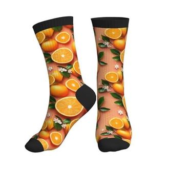 Generic Orange Réaliste Femme Homme Chaussettes De Tennis Comfort Chaussettes De Sport Chaudes Socquette DÉquipage Pour Cyclisme Randonnée Marche
