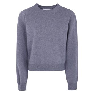 R&oacute;he Statement Shoulder Crewneck - - Knitwear - Damen - Grau - 2XS