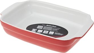 Crealys 512727 Auflaufform mit Keramikgriffen, 25 x 15 x 5 cm, Himbeere