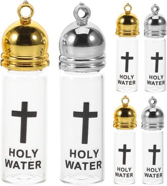 Healifty 6er-Pack Weihwasserflaschen: Dekorative Flaschen, Weihwasserbehälter, leere religiöse Ölbehälter für katholische christliche Tauffeiern in der Kirche