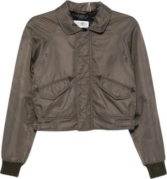 Maison Margiela Cropped Nylon Sports Jacket - - Jackets - Damen - Grau - XS