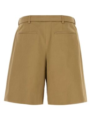 Saint Laurent Drill Cotton Bermuda Shorts - Beige