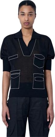 Kiko Kostadinov Kiko Kostadinov, Femme, Tops, Noir, Taille: 40 FR Kreiner Knit Polo