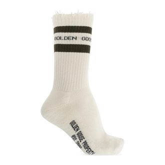 Golden Goose Homme, Sous-v&ecirc;tements, Beige, Taille: M Chaussettes Logo