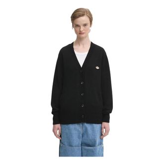 Fiorucci Cardigan en Laine M&eacute;rinos avec Patch Ange - Femme - Pulls - Noir - Taille: 36 FR