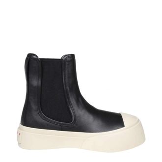 Marni Femme, Chaussures, Noir, Taille: 39 EU Bottines Chelsea Plateforme en Cuir Noir