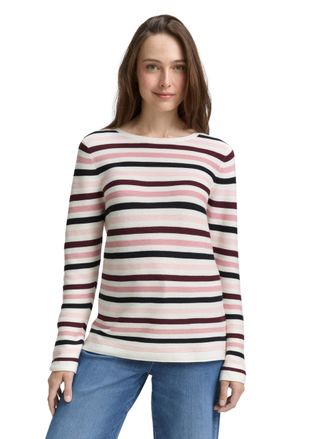 Tom Tailor Damen Strickpullover aus Bio-Baumwolle Pullover, 38584-rose Ottoman Knit, XL